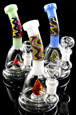 Small Multicolor Reverse GoG Stemless Water Pipe with Showerhead Perc ...