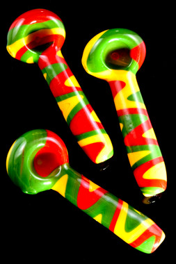 Colorful Reverse Rasta Glass Pipe - P2972 | Wholesale Head Shop Supplier