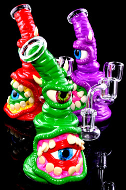 Small GoG Colorful Cyclops Resin Monster Dab Rig with Showerhead Perc ...