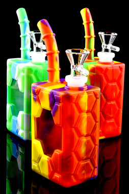 Small Multicolor Silicone/Glass Juicebox Water Pipe - WP3055 | Bulk ...