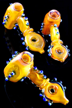 Medium Gold Fumed Donut Hole Glass Hammer Bubbler - B1441 | Wholesale ...