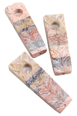 3" Multicolor Carved Flower Stone Pipe - W0280 | Wholesale Head Shop ...