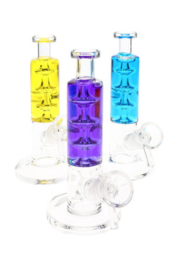 6" Colorful Fluid Filled Glass on Glass Straight Shooter Water Pipe ...