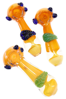 4" Color Changing Gold Fumed Leaf Glass Pipe - P3070 | Bulk Purchase ...