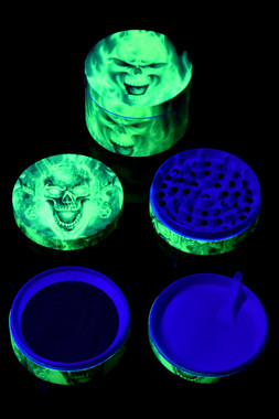 63mm 4 Part Glow in the Dark Skull Aluminum Grinder - G0489 | Bulk ...
