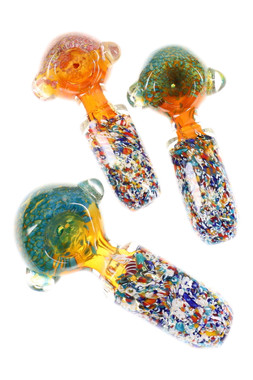 5" Gold Fumed Glass Multicolor Confetti Pipe - P3093 | Bulk Purchase ...