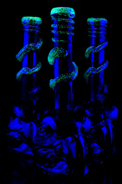 15" Thick Metallic Glow in the Dark Soft Glass Eagle Water Pipe ...