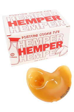 3" Hemper Fortune Cookie Glass Hand Pipe | SPS Wholesale