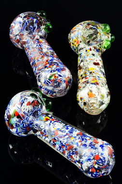 Thick Confetti Glass Pipe - P1173 | Bulk Smoking Supply