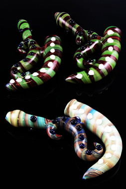 Unique Lay Down Reverse Glass Bubbler - B763