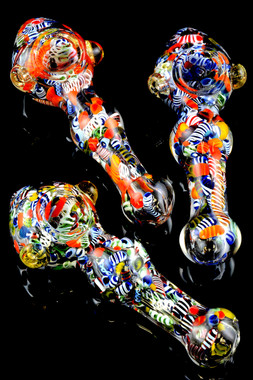 Thick Confetti Glass Pipe - P1290 | Bulk Spoon Pipes