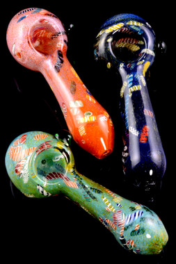 Silver Fumed Frit Confetti Glass Pipe - P1776 | Wholesale Smoke Shop ...