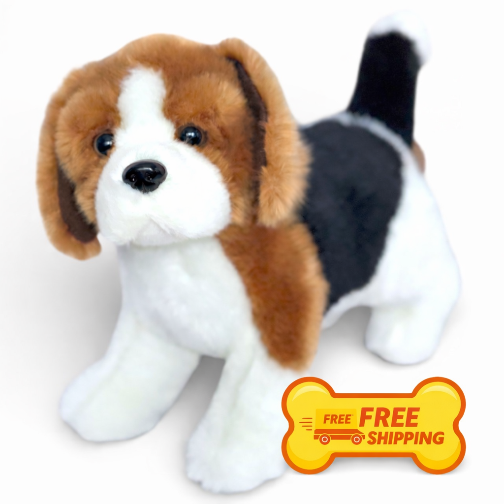 Auswella® Oliver the Beagle Plush – 11 Inch Premium Stuffed Dog, Ultra ...
