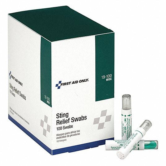 First Aid Only 19-100 Sting Relief Swab - Box of 100 Swabs | Western ...