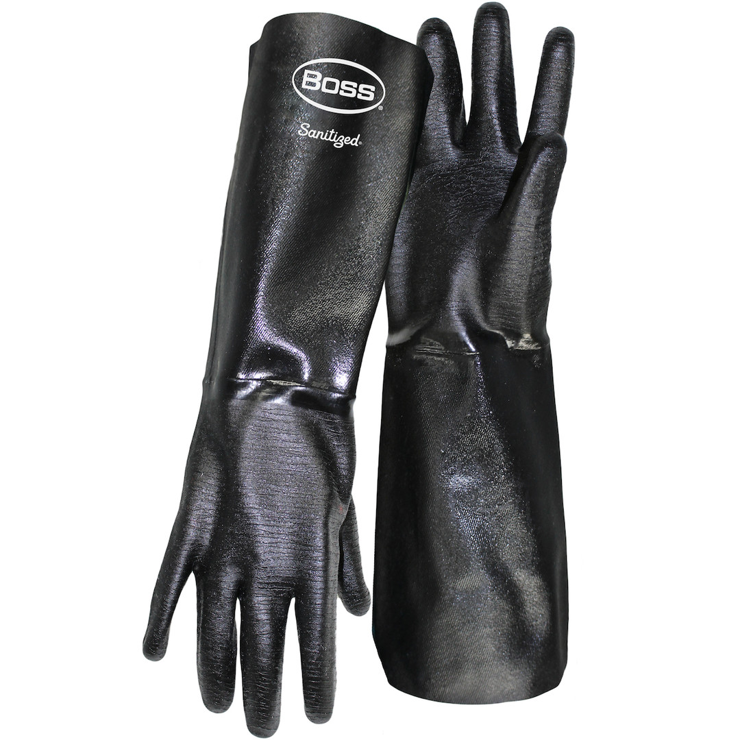 PIP Chemguard+ 1SN2539 Gauntlet Large Black Neoprene Chemical Resistant ...