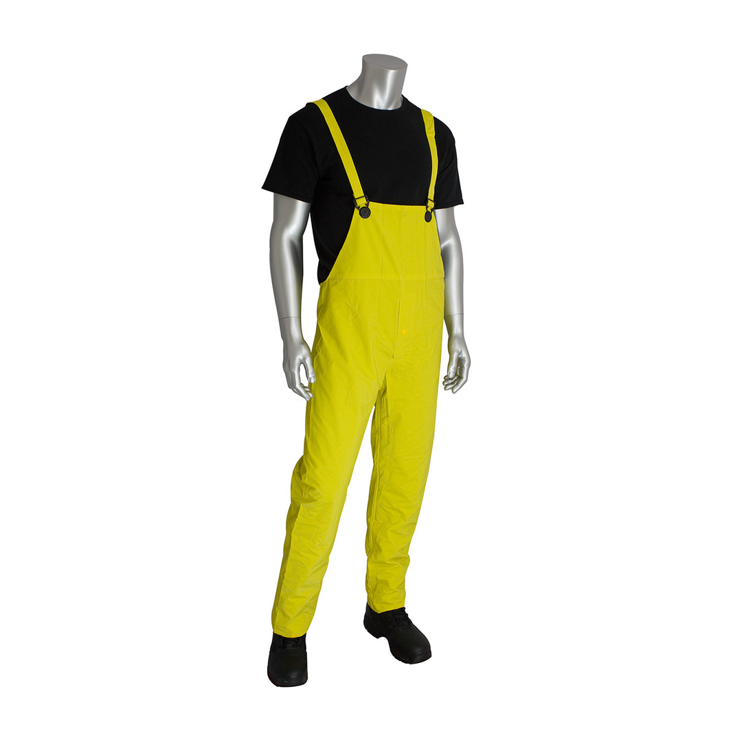 PIP Base35 201-350B Yellow PVC/Polyester Premium Rain Bib Overall ...