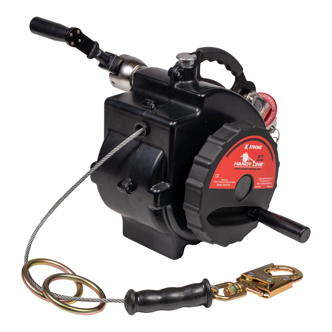 KStrong UFA40110 24 kN 60 ft Adjustable Temporary Horizontal Lifeline ...