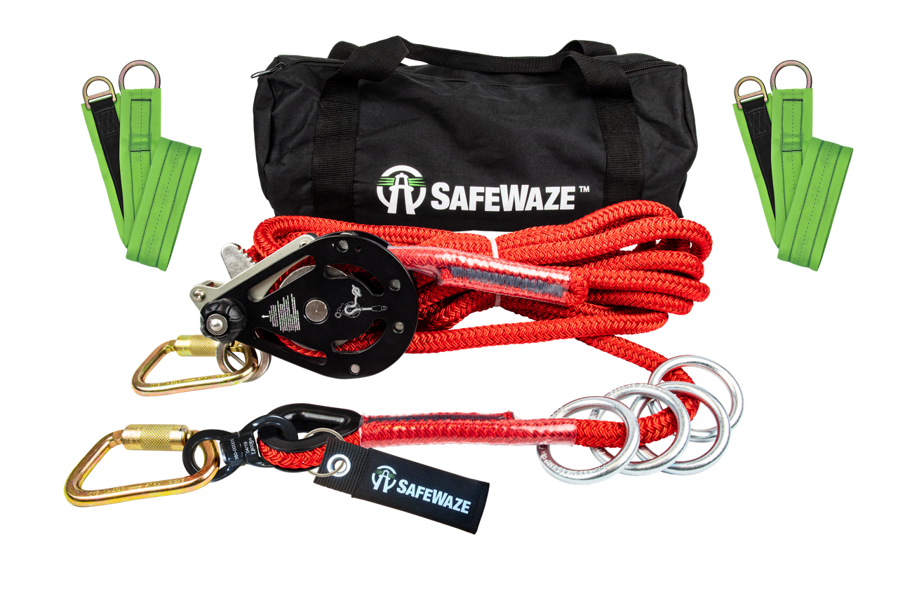 SAFEWAZE 019-8012 4-Person Portable Horizontal Rope Lifeline Kit ...