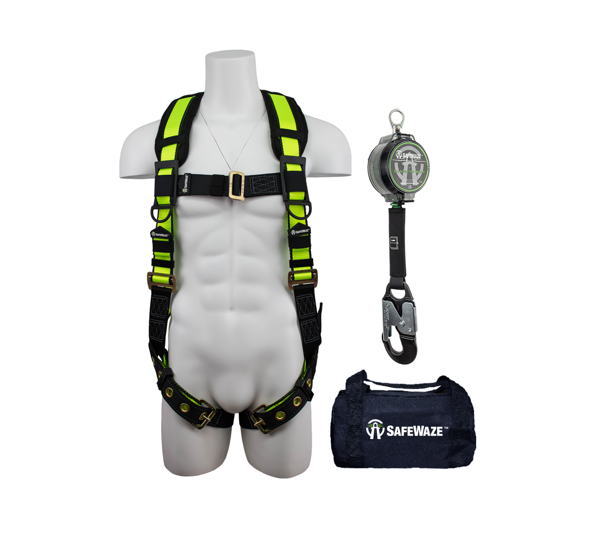 SAFEWAZE PRO FS143 Combo Retractable Fall Protection Harness Kit ...