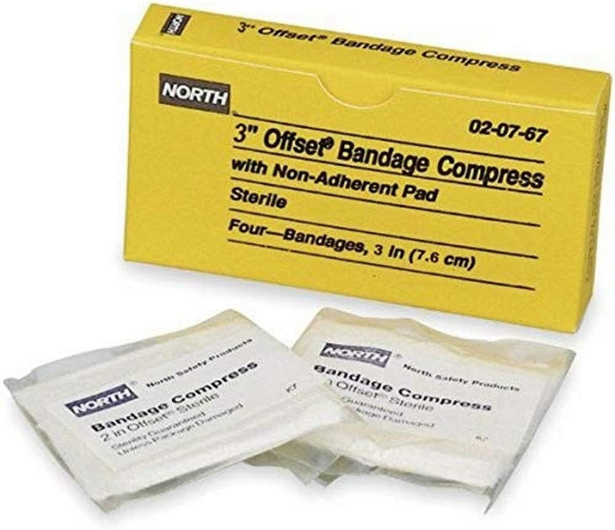 Honeywell North 020767 Offset Bandage Compress, Woven Fabric - 2/Unit ...