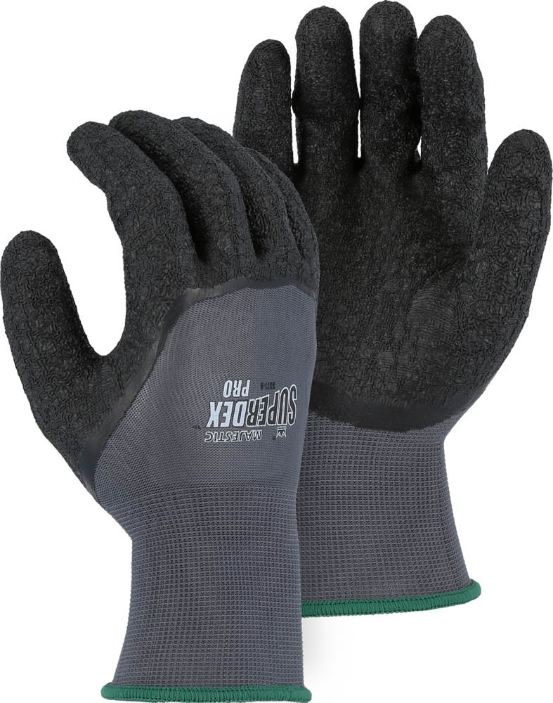 Majestic Glove SuperDex 3377 Nylon Light Weight Latex Dipped Gloves ...
