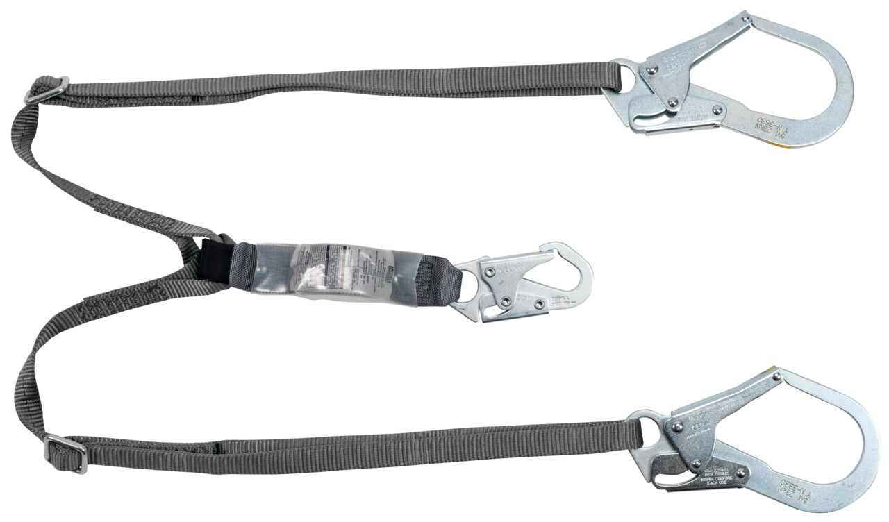 MSA 10191756 V Twin Leg Adjustable Shock Absorbing Lanyard - Each ...