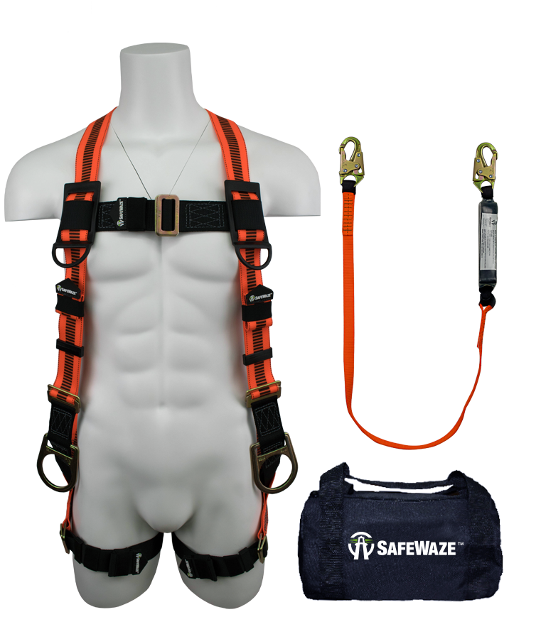 SAFEWAZE V-LINE FS126-E-3D Combo Fall Protection Harness Kit - Western ...
