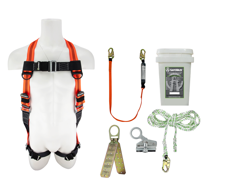 SAFEWAZE FS-EX6000-Bucket Roofing Fall Protection Harness Kit - Western ...