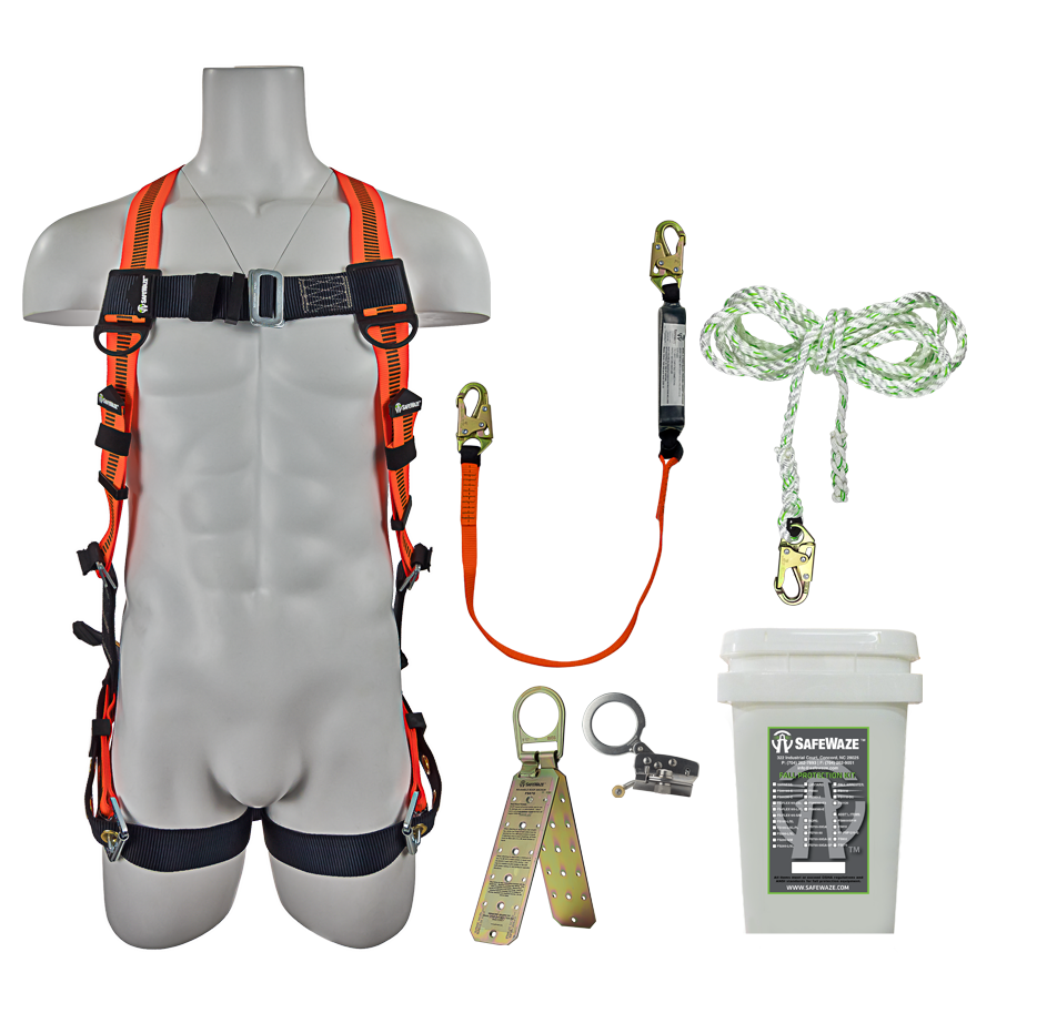 SAFEWAZE FS-ROOF-P Roofing Fall Protection Harness Kit - Western Safety