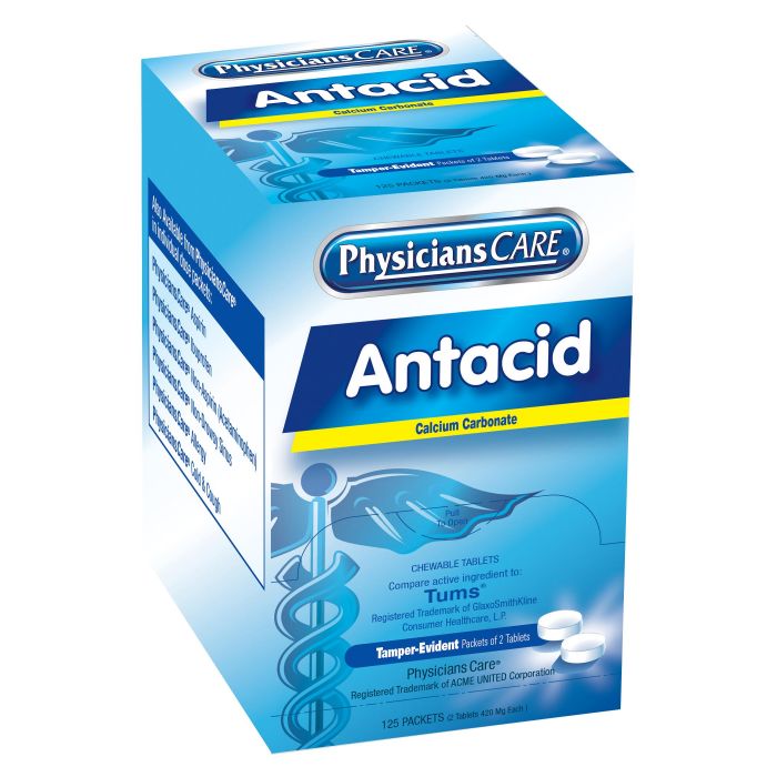First Aid Only 90110 PhysiciansCare Antacid Tablet - 125x2/box ...