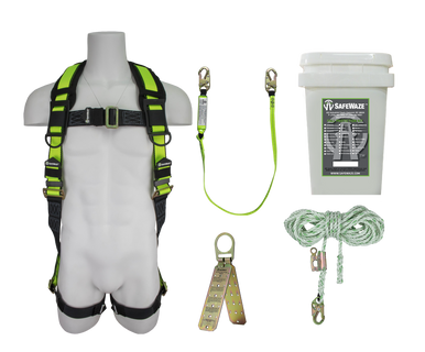 SAFEWAZE FS120 Roofing Fall Protection Harness Kit - Western Safety