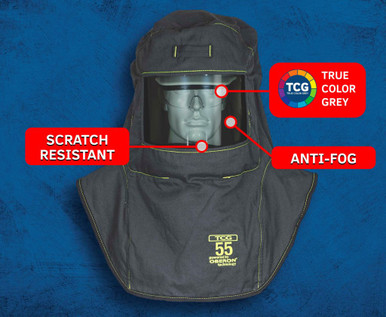 Oberon TCG55-C 57 Cal One Size Fits All Aramid Fiber/Polycarbonate Face ...