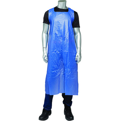 PIP UE6B Blue Vinyl Reusable Apron - 12 Pack - Western Safety