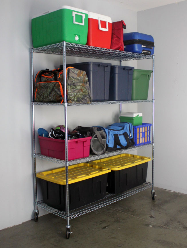 SafeRacks 72"H x 60"W x 24"D 4-Tier NSF Wire Shelving