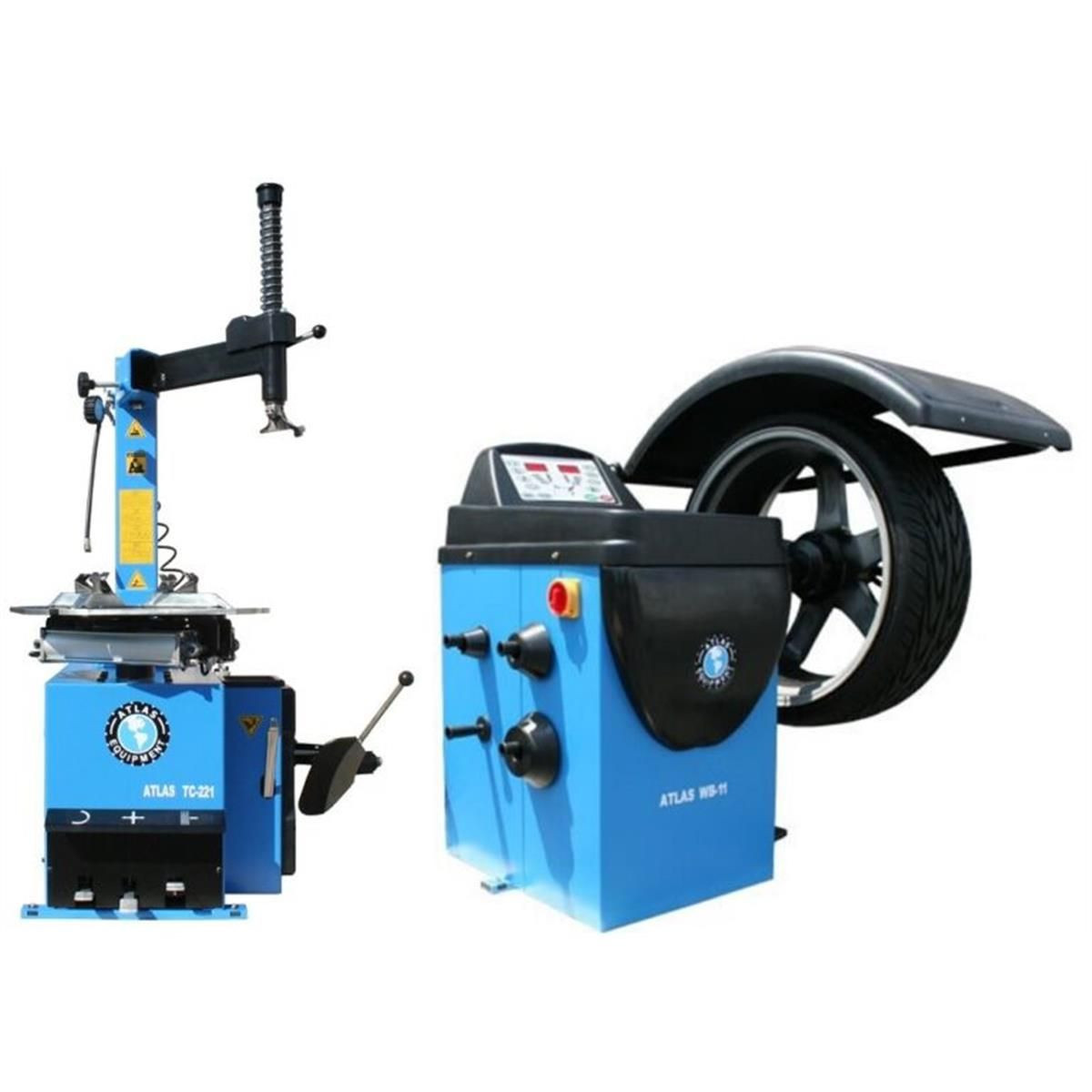 Atlas TC221 Rim Clamp Tire Changer + WB11 Wheel Balancer Combo Package