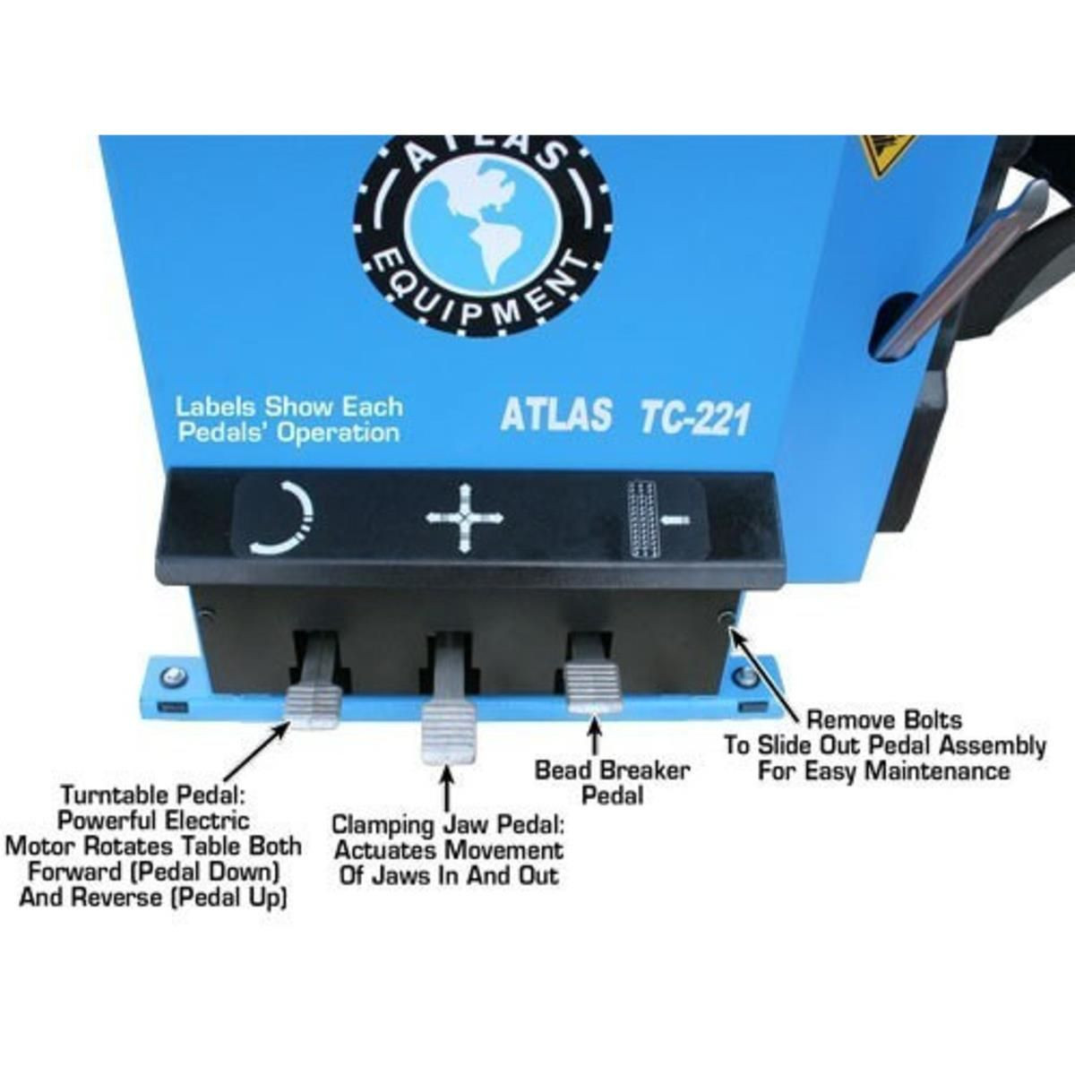 Atlas TC221 Rim Clamp Tire Changer + WB11 Wheel Balancer Combo Package