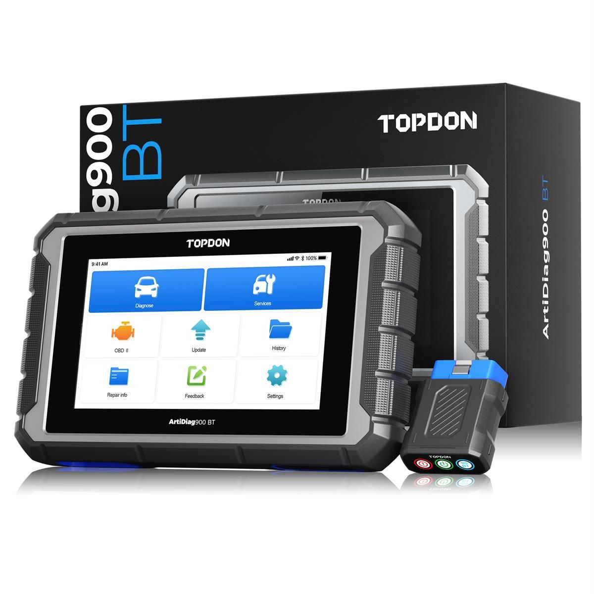 Topdon ArtiDiag900BT - 7" Bluetooth Scan Tool w/Serv Functions & Bi ...