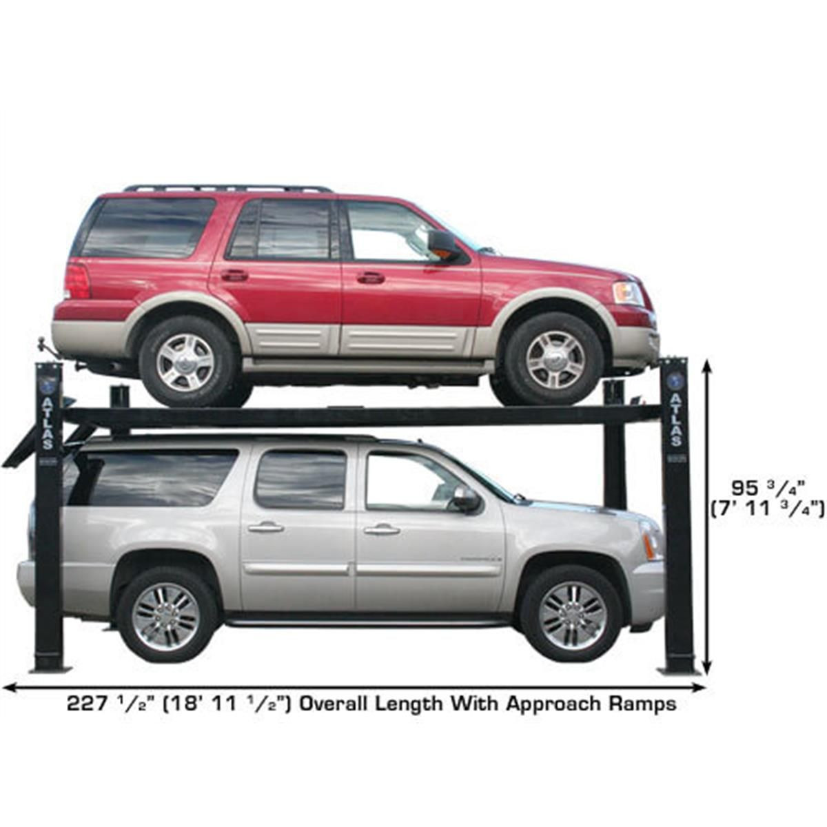 Atlas PRO9000 4 Post Lift + RJ35 Sliding Jacks Combo