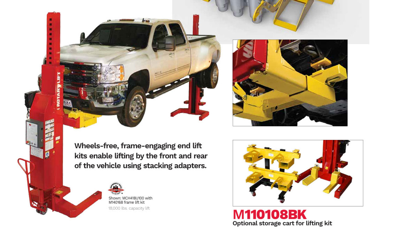 Rotary M140168YL 18,000 lb. Fore and Aft Frame Engaging End Lift Kit