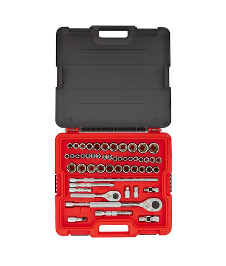 Proto 3/8" and 1/2" Drive 52 Piece SAE & Metric 6-Point Socket Set