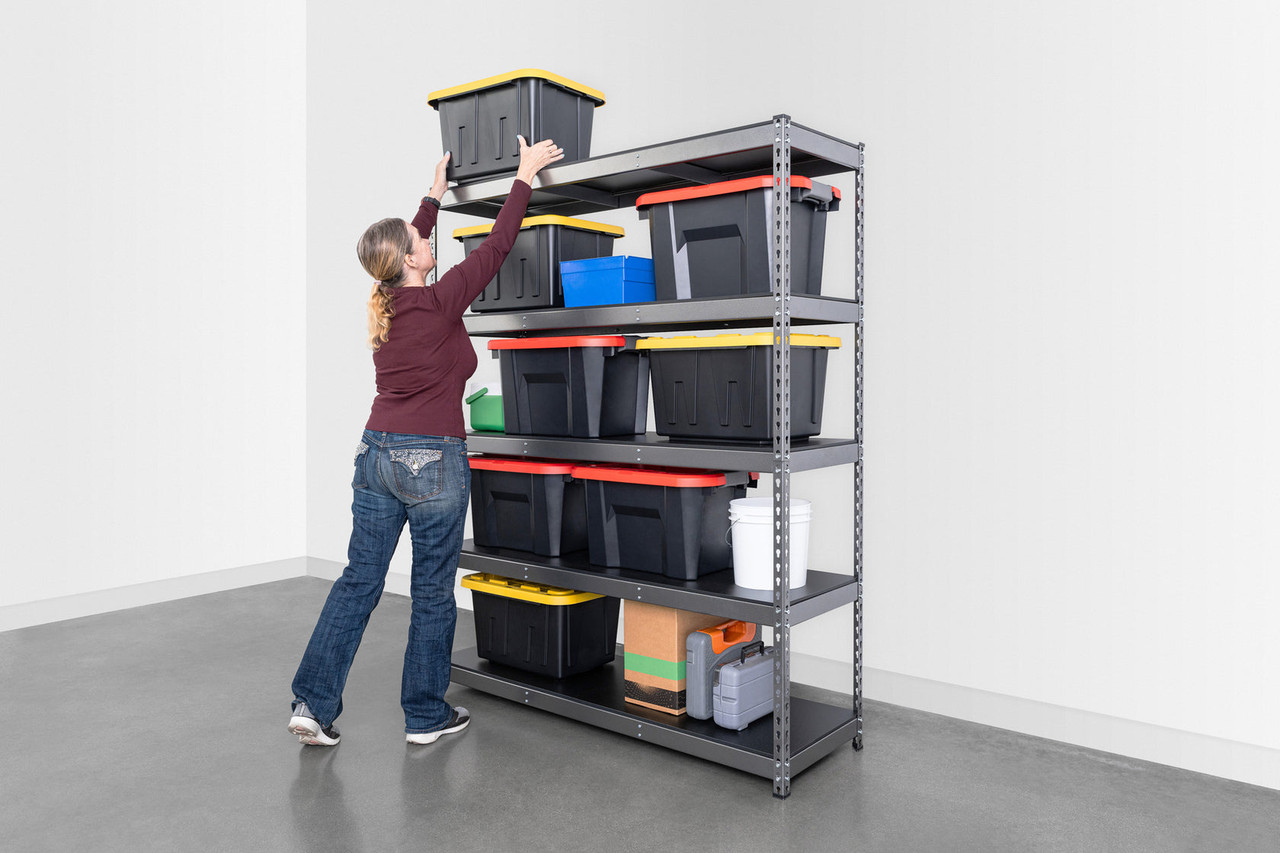 SafeRacks 18" x 60" x 72" Modular Garage Shelving - Hammertone