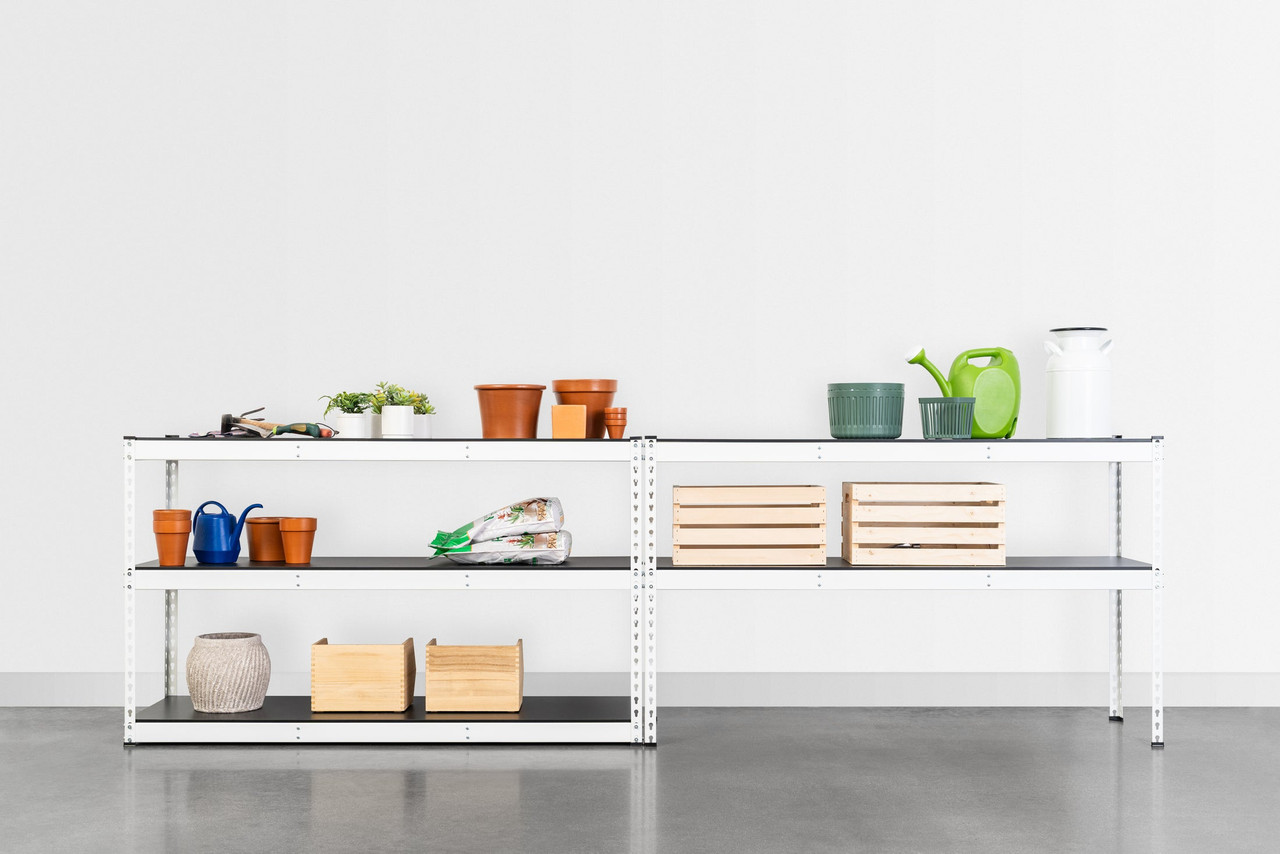 SafeRacks 18" x 60" x 72" Modular Garage Shelving - White
