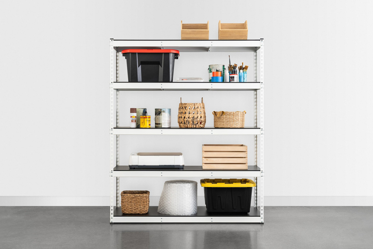 SafeRacks 18" x 60" x 72" Modular Garage Shelving - White