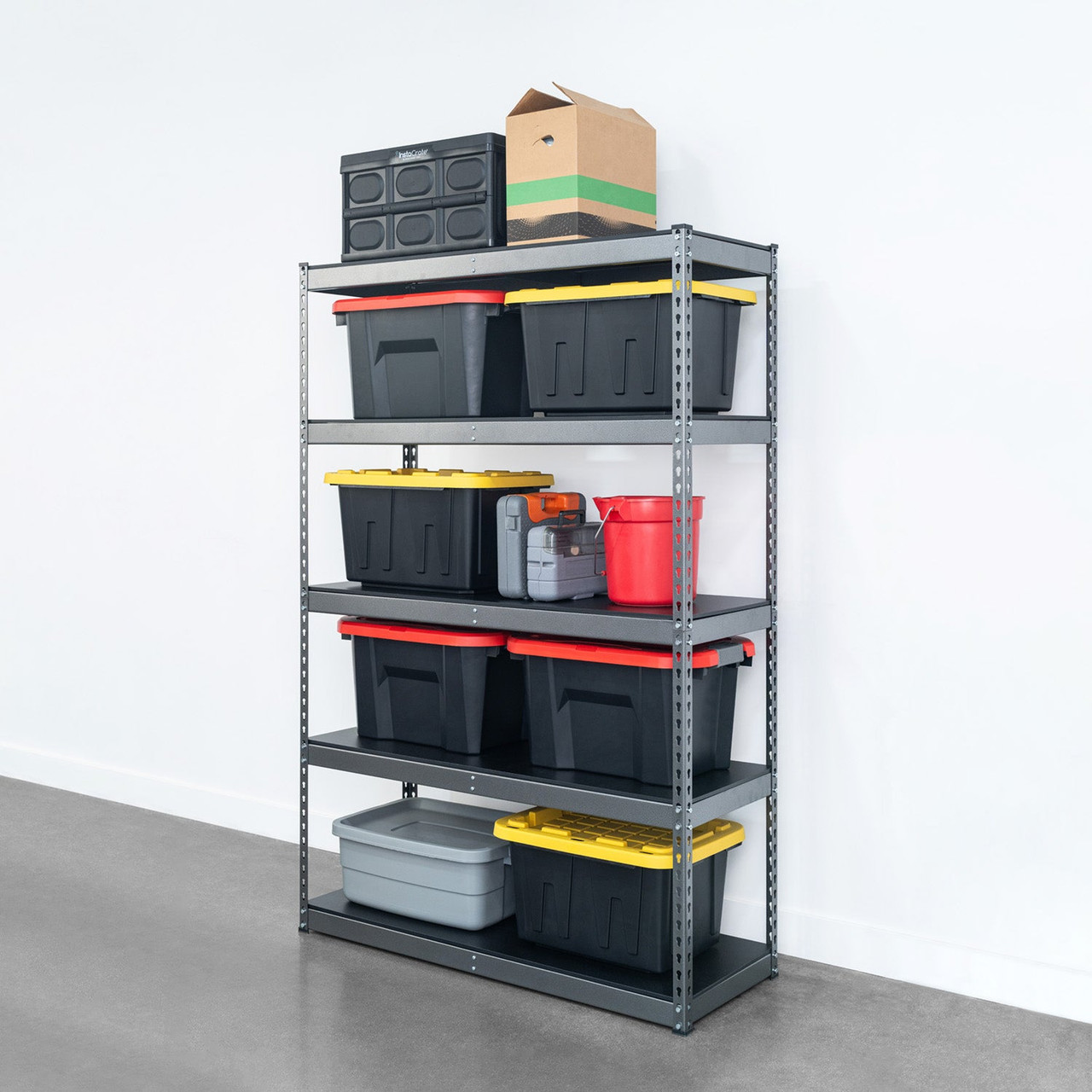 SafeRacks 18" x 48" x 72" Modular Garage Shelving - Hammertone