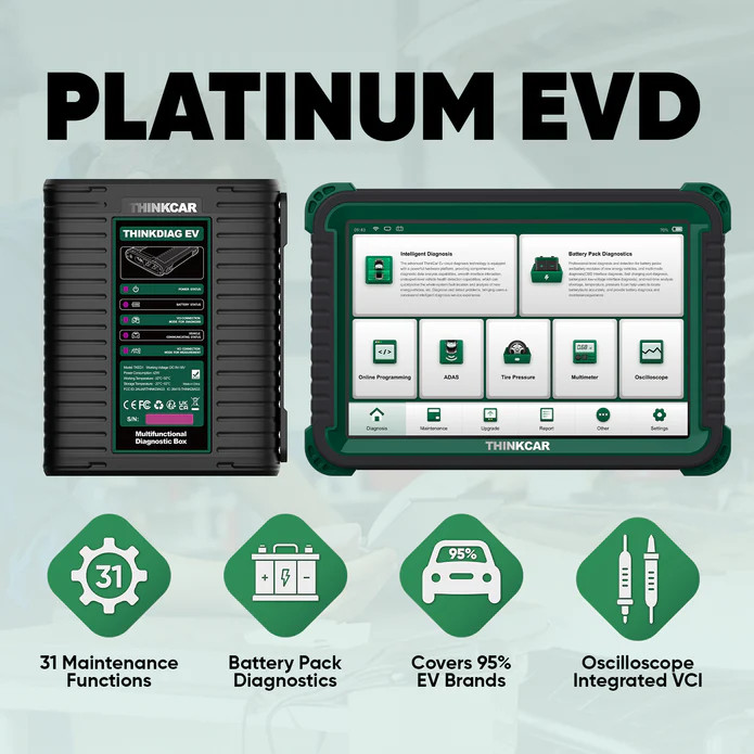 Thinkcar Platinum EVD - Advanced Electric Vehicles Diagnostic Scanner ...