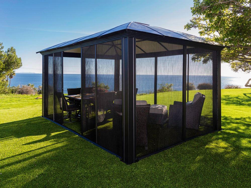 Paragon Outdoor Siena 12x16 Hard Top Gazebo with Sliding Screen