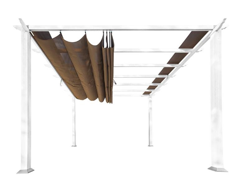 Paragon Outdoor Florence 11x11 White Aluminum Pergola/Cocoa Color ...