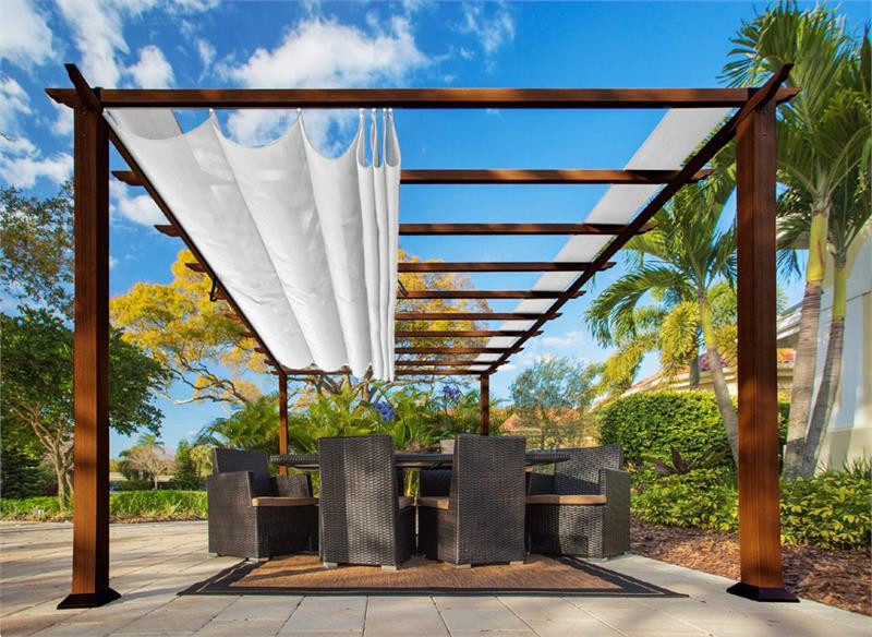 Paragon Outdoor Florence 11x16 Aluminum Pergola with Chilean Wood Grain ...