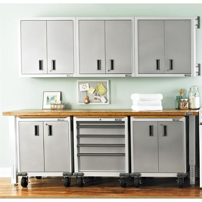 Gladiator Premier White Deluxe Laundry Room Set