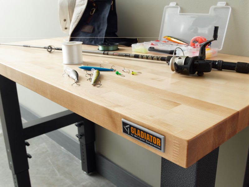 Gladiator 4' Hardwood Adjustable Height Workbench